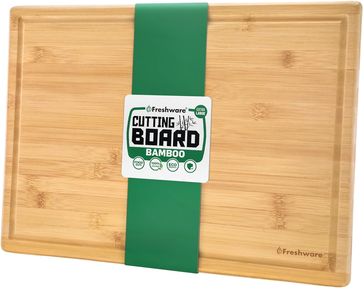 Bamboo for Kitchen with Juice Groove [Extra-Large] Wood Cutting Board ...