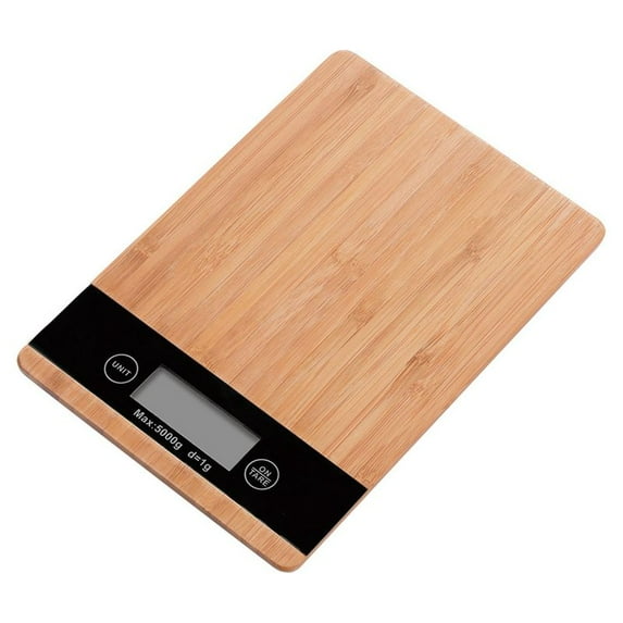 Bamboo Kitchen Scales, LCD Display, Digital Scales Up to 5 Kg, Kitchen ...