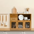 Bamboo Kitchen Storage Cabinet – 2 Drawers & Acrylic Doors, Floor Mount ...
