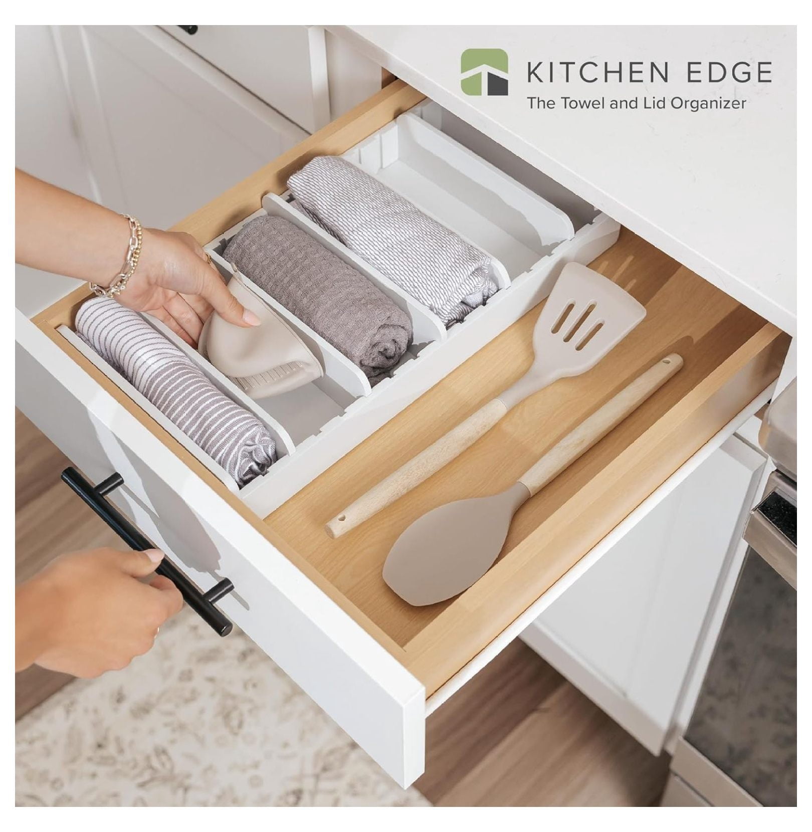 Bamboo Kitchen Towel and Food-Storage Organizer, Perfect for Kitchen ...