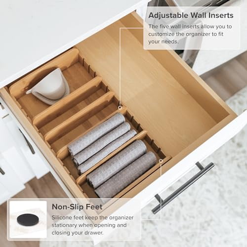 Bamboo Kitchen Towel and Food-Storage Organizer, Perfect for Kitchen ...