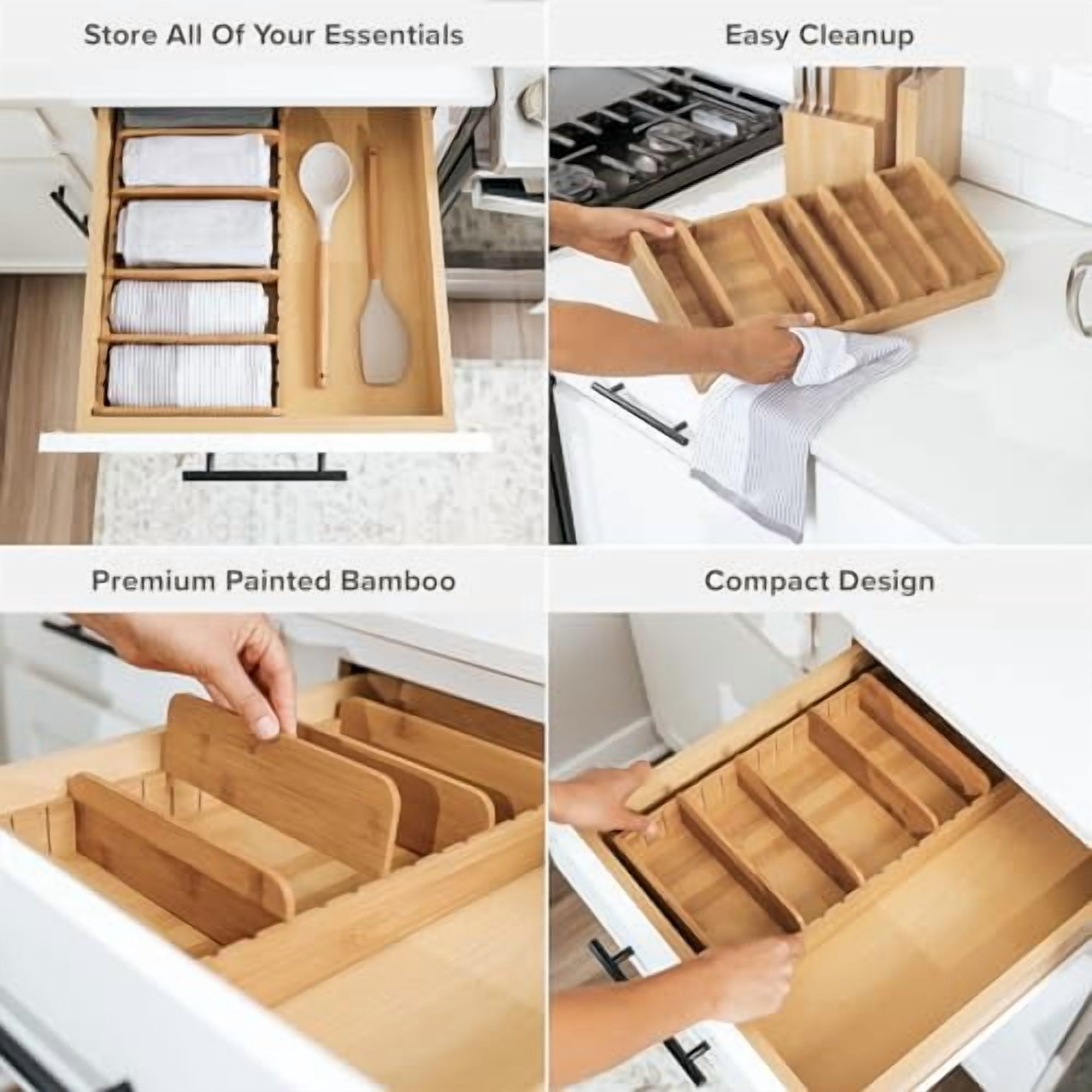 Bamboo Kitchen Towel and Food-Storage Organizer, Perfect for Kitchen ...