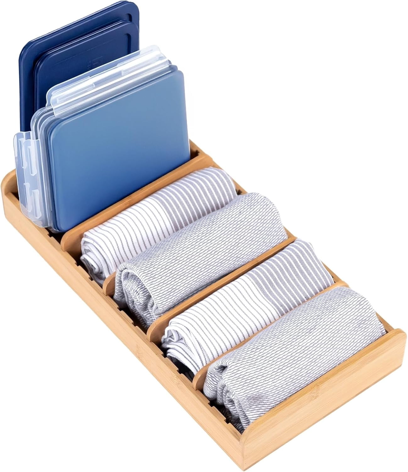 Bamboo Kitchen Towel and Food-Storage Organizer, Perfect for Kitchen ...