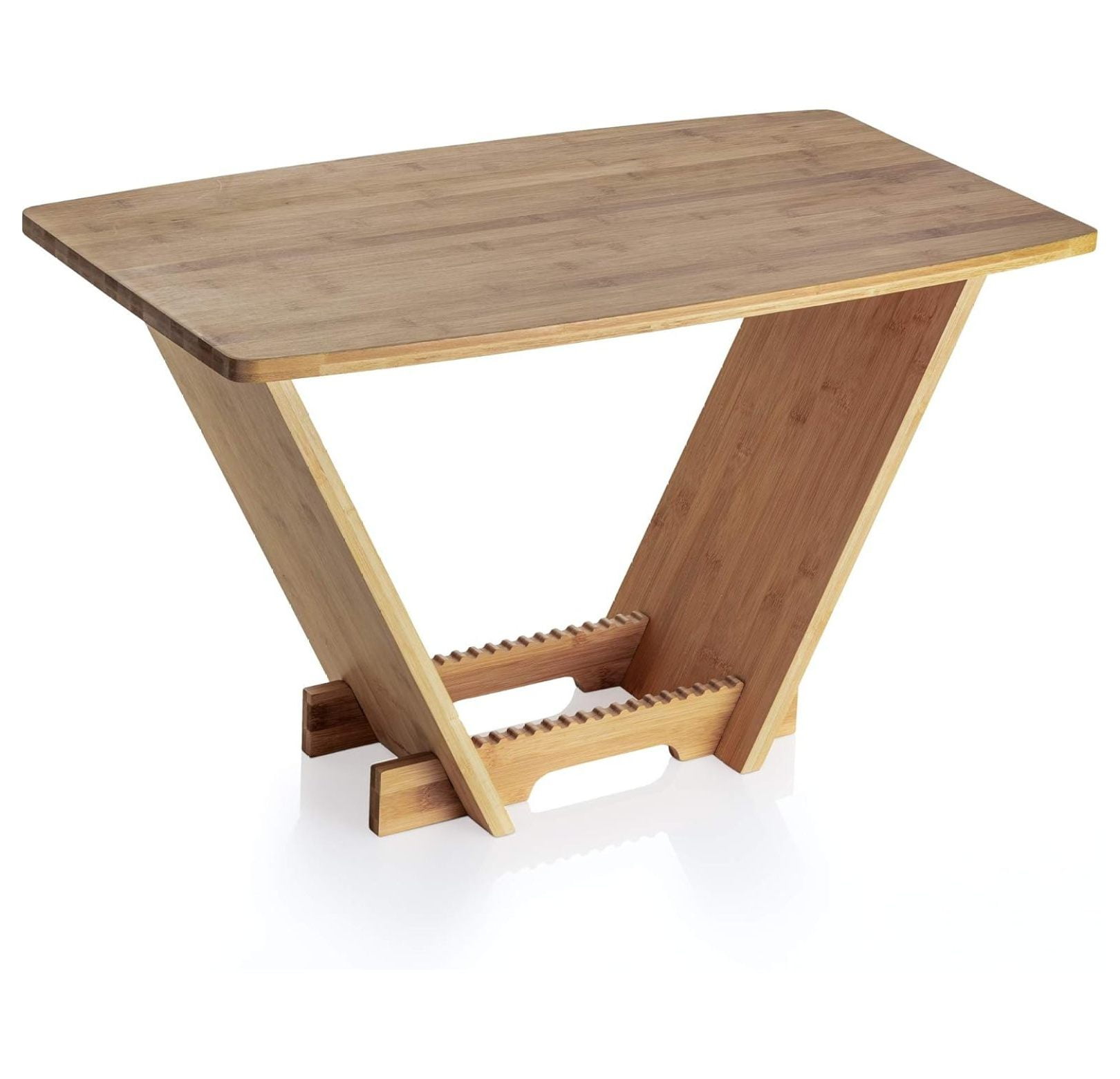 Bamboo LP Record Holder with Turntable Display Shelf to Stack and ...