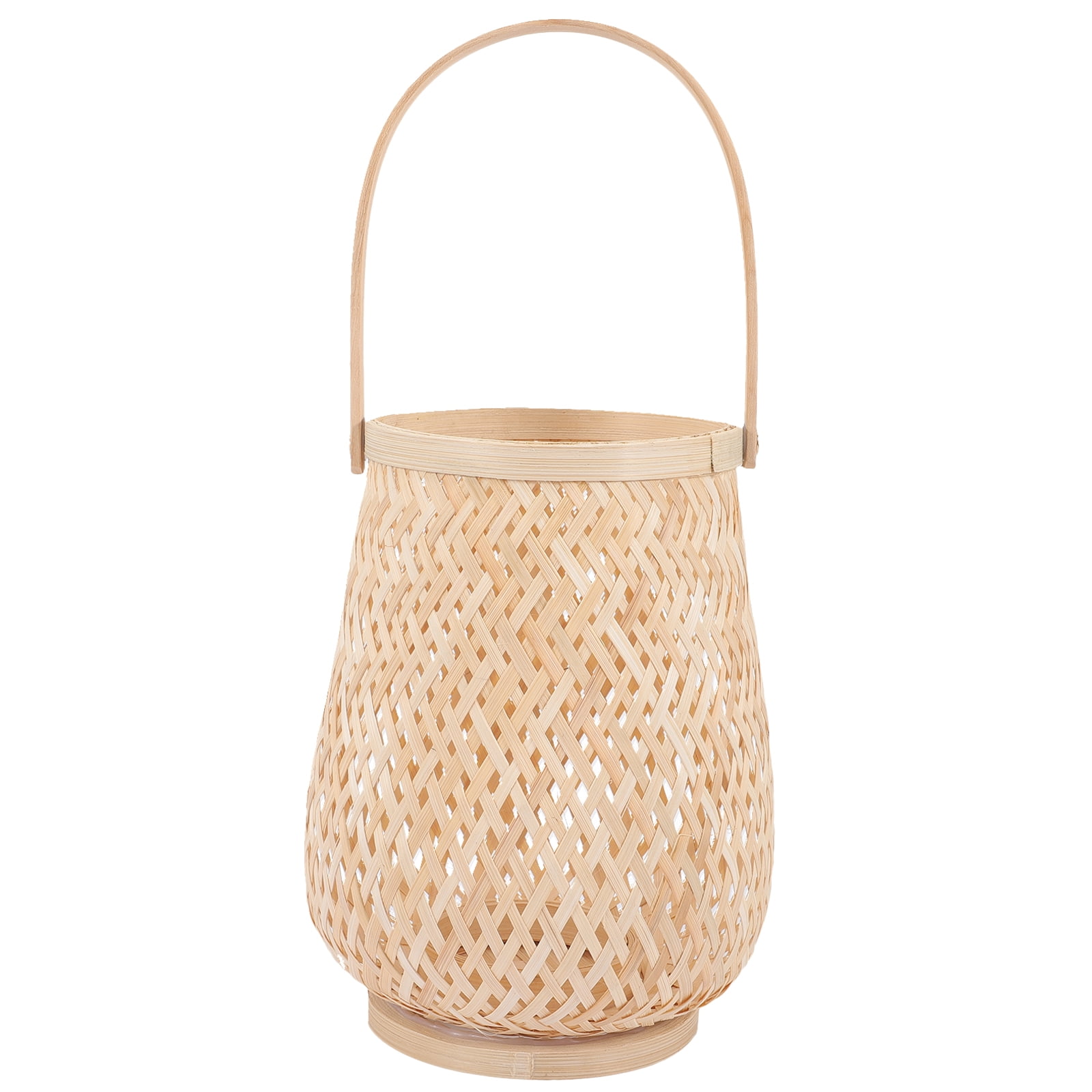 Bamboo Lamp Rattan Candle Holder Lantern with Handle Shade Lanterns ...