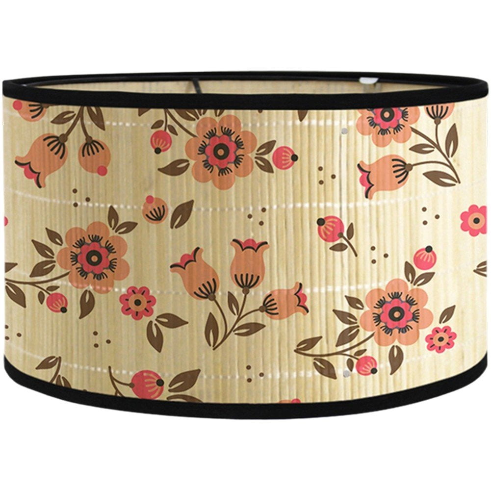 Bamboo Lamp Shade, Vintage Drum Lampshade Chandelier Lamp Cover Table ...