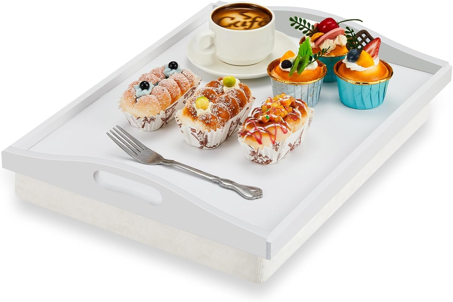 Bamboo Lap Tray with Detachable Pillow 16.9'' x 13'' Lap TV Trays Lap ...