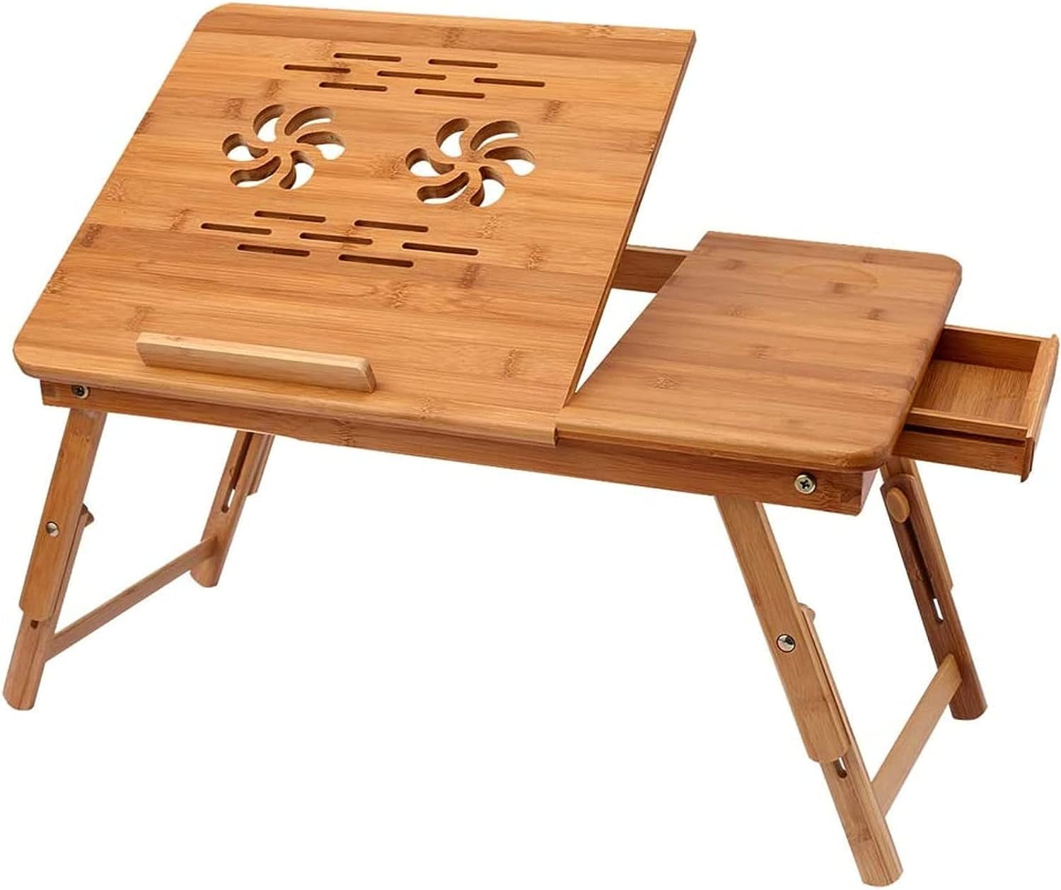Bamboo Laptop Table Notebook Table Foldable Laptop Desk With Drawer ...