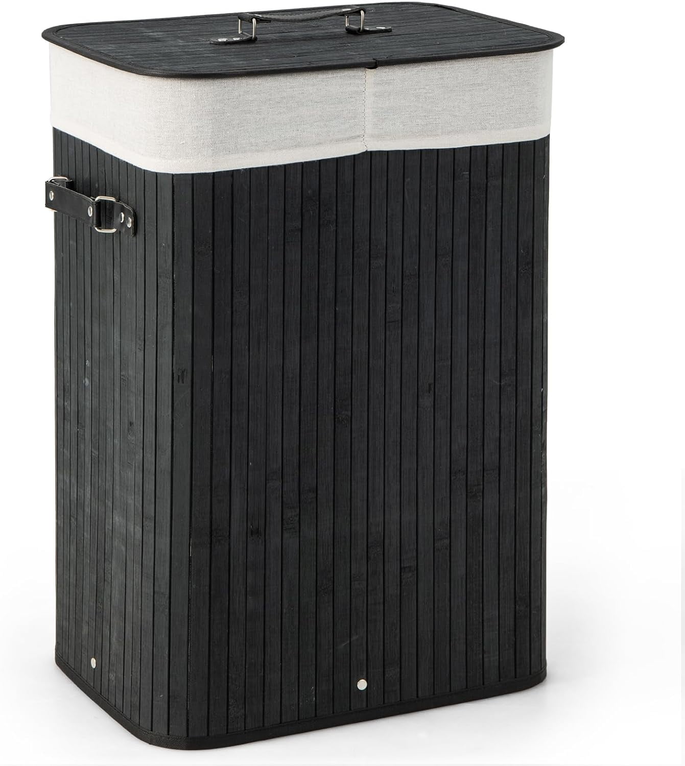 Bamboo Laundry Hamper with Lid, 72L Large & Tall Clothes Hamper with ...