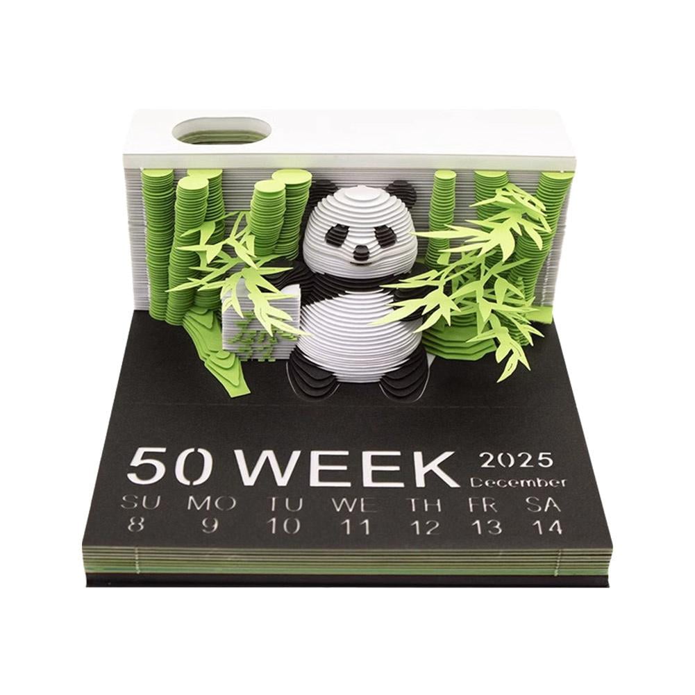 Bamboo Leaf Panda Weekly Calendar 2025 Panda Calendar 3D Stereo Sticky ...