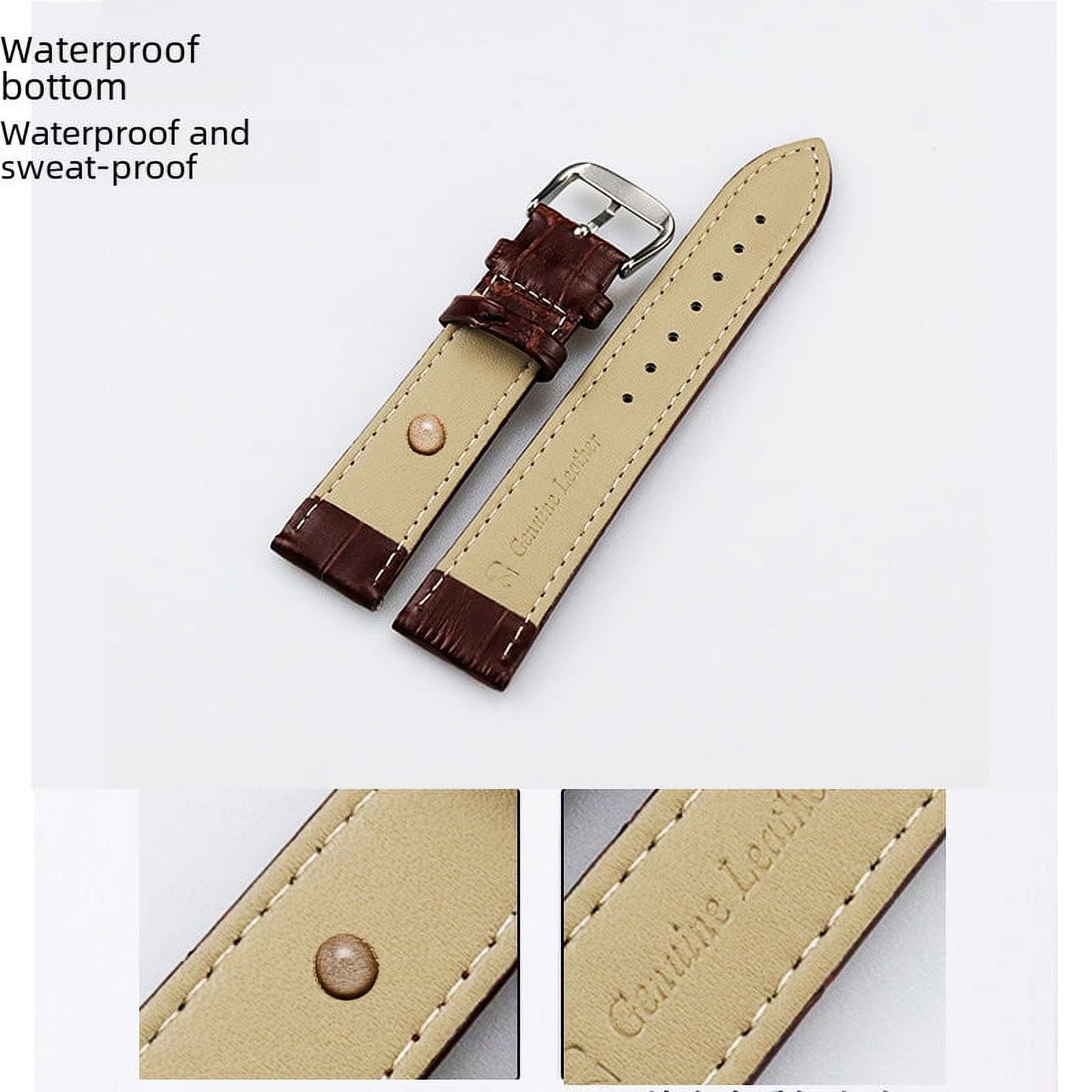 Bamboo Leather Strap Genuine Sweat-proof Waterproof Watch Band ...
