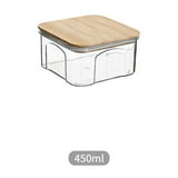 Bamboo Lid Plastic Grain Storage Container Transparent Food Pantry ...