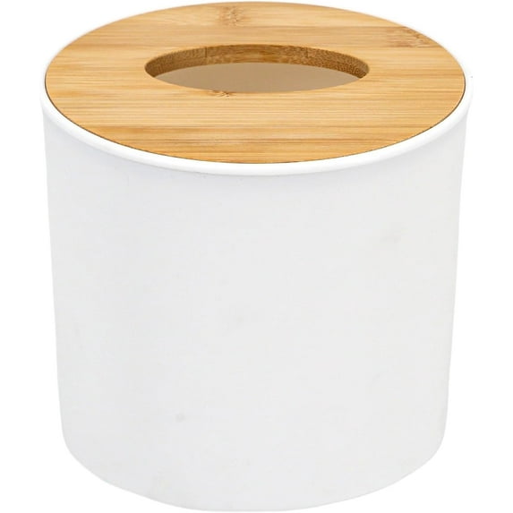 Bamboo Lid Round Tissue Holder Box 5x5'' – Decorative Toilet Paper Roll ...