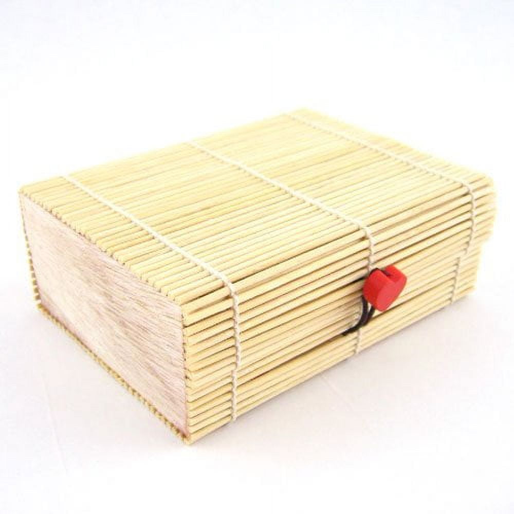 Bamboo Matchstick Decorative Box - 5.1" x 3.7" x 2" - Natural - 1 Unit ...