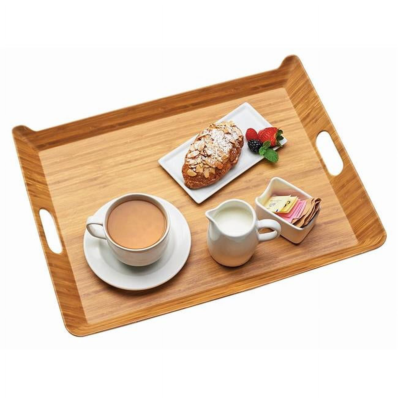 Bamboo Melamine Room Service Tray - Rectangle - 20 x 15.5 x 2 in ...