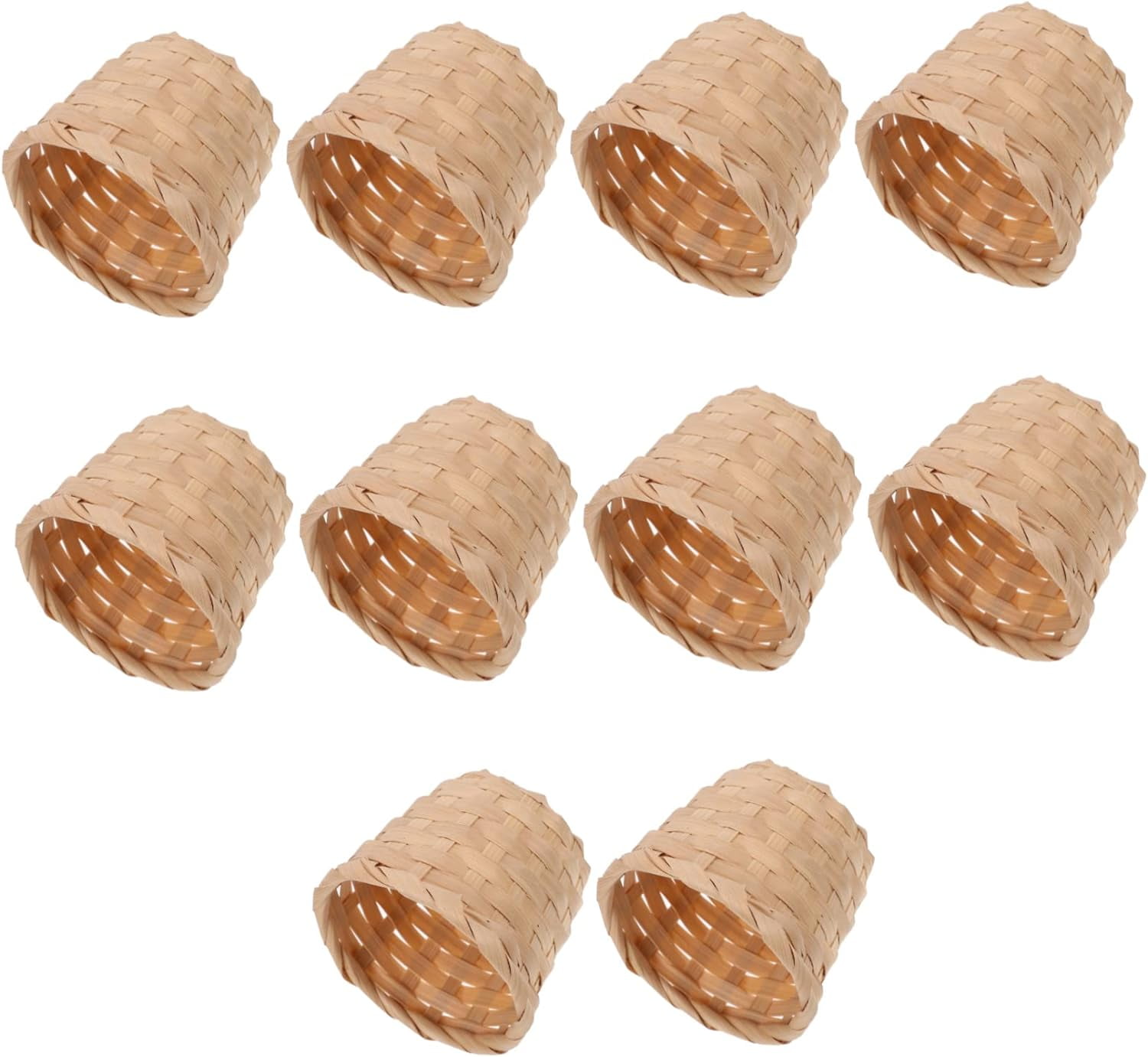 Bamboo Mini Flower Basket,Bexikou 10Pcs Artifical Wood Woven Baskets ...