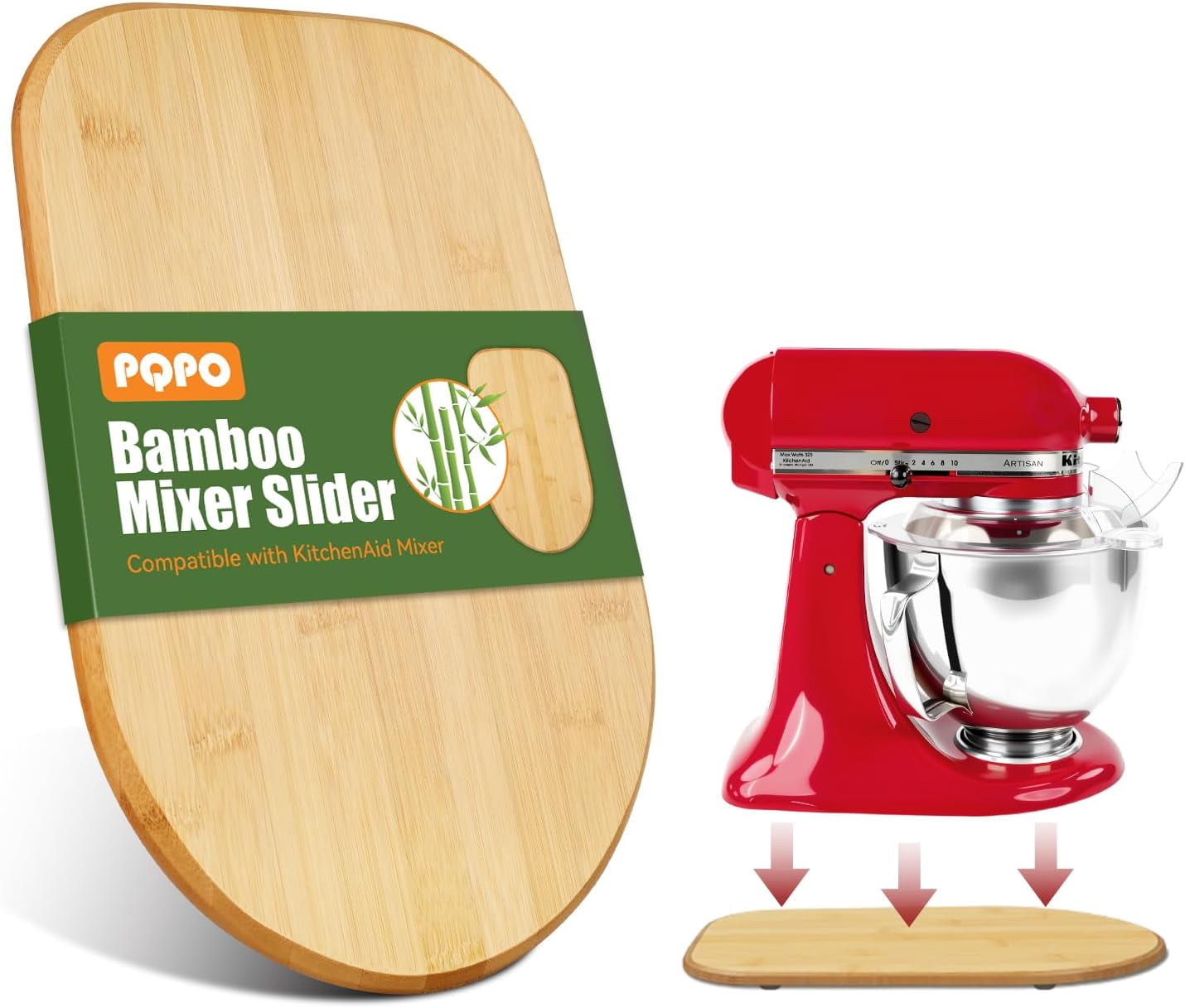 Bamboo Mixer Slider Compatible With Kitchenaid Stand Mixer,Easy-To-Move ...