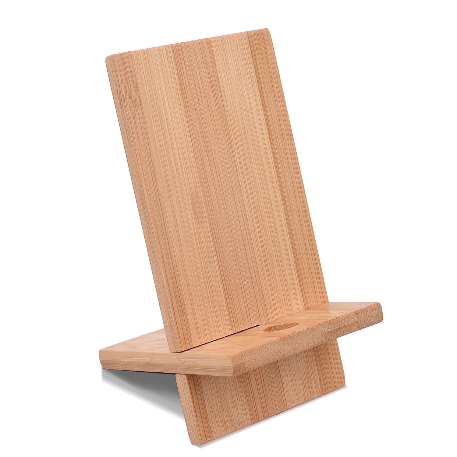 BESHOF Bamboo Wood Mobile Stand Cellphone Holder Office, Home Organizer ...