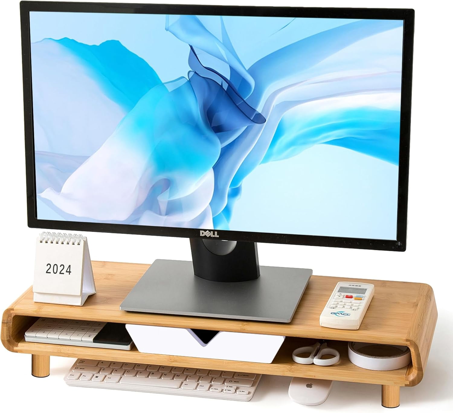 Bamboo Monitor Stand Riser, No Assembly Required Exquisite Monitor ...