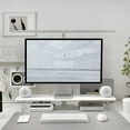 Bamboo Monitor Stand Riser with Acrylic Legs for Desk, 31.5 Inches ...