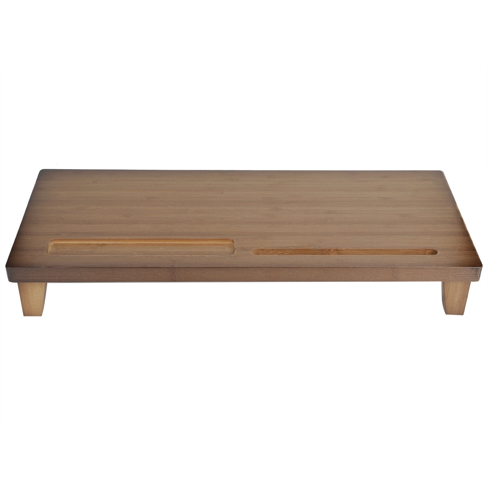 Bamboo Monitor Stand for Desk, Perfect Home Office Laptop Shelf, Dark ...
