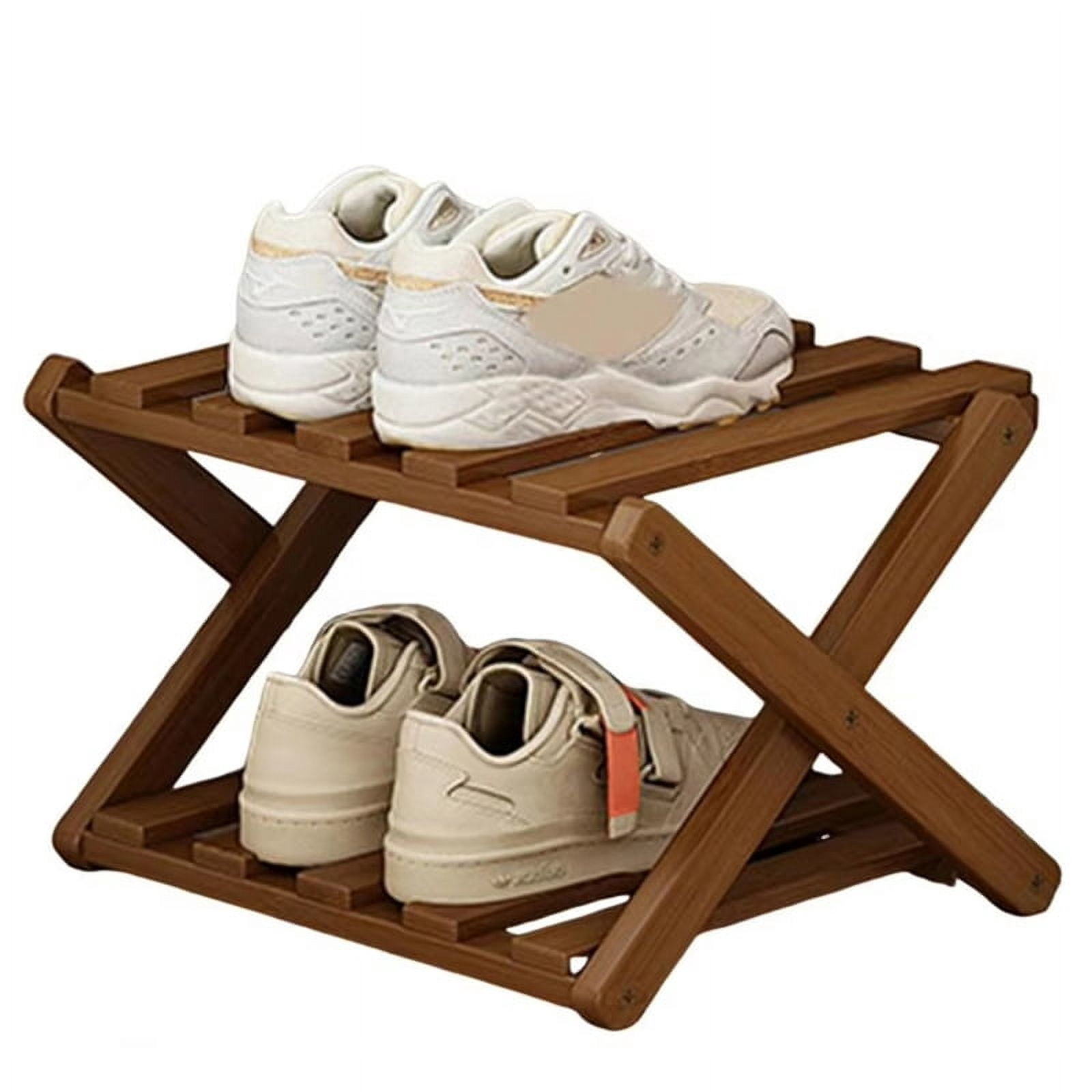 Bamboo Multi-Layer Folding Shoe Rack, Retractable Household Storage ...