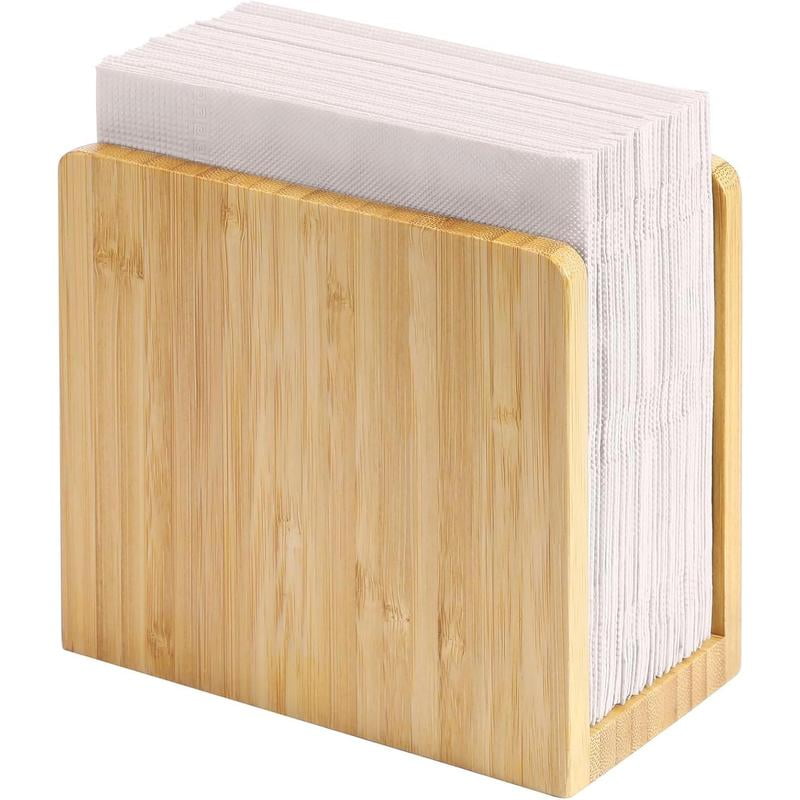 Bamboo Napkin Holder for Tables, Wooden Freestanding Tabletop Tissue ...