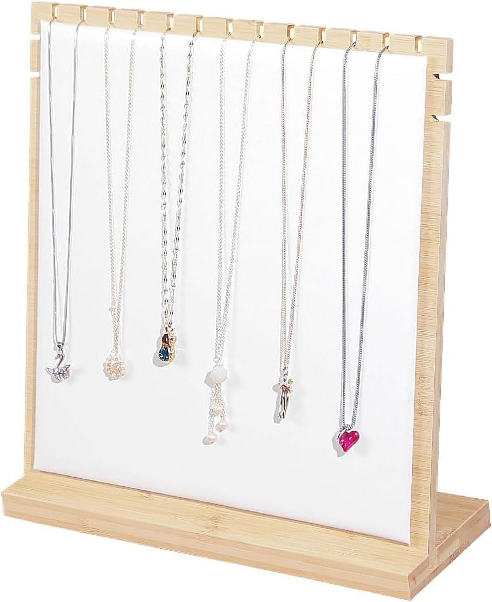 Bamboo Necklace Display Stand, Wood Jewellery Necklace Holder, Chain ...