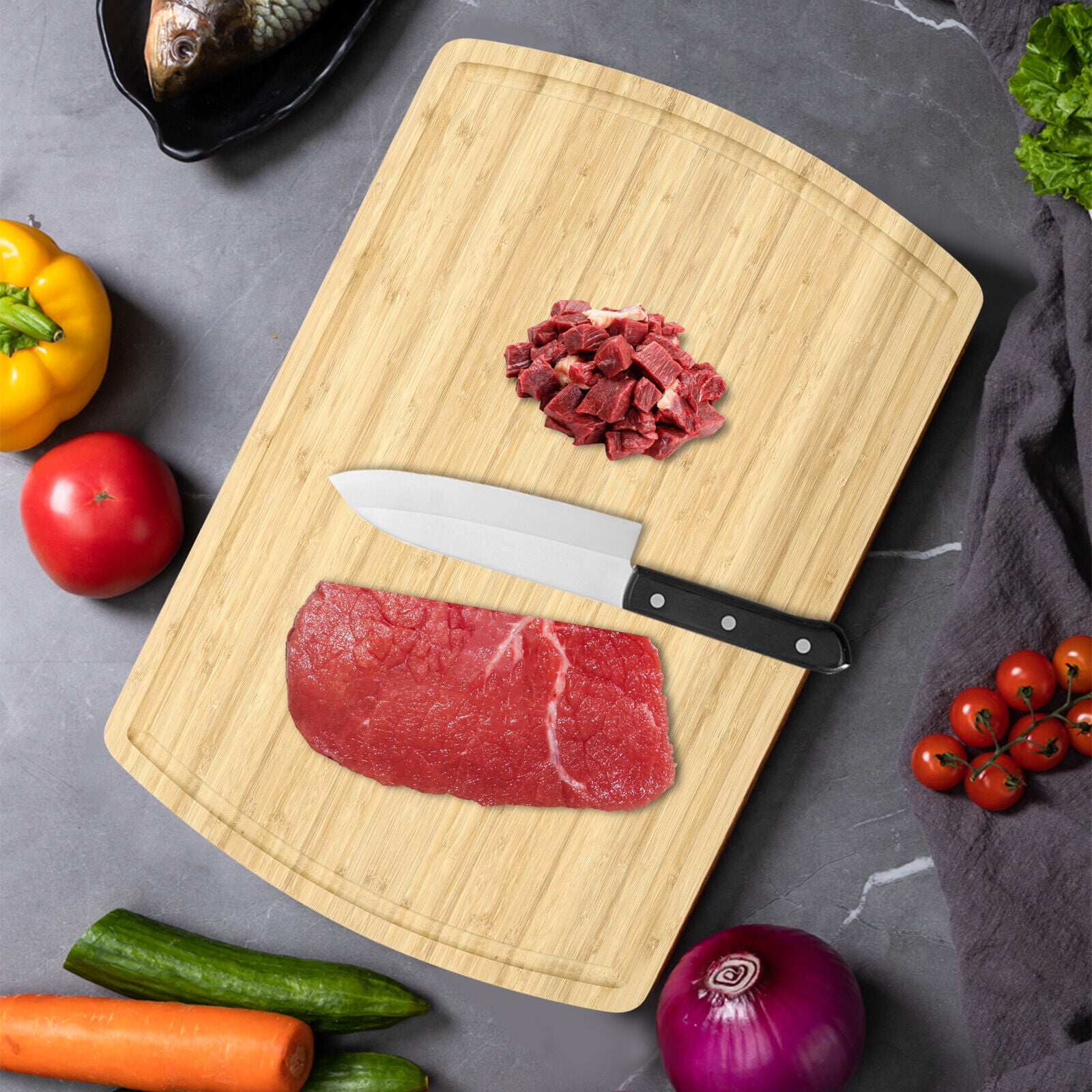 Bamboo Noodle Board Stove Cover Cutting Board Chopping Board Wooden ...