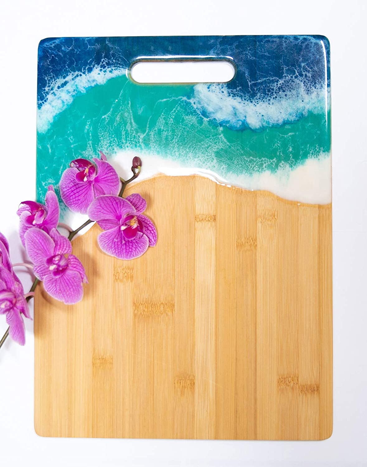 Bamboo Ocean Resin cheese and charcuterie serving boards, 11x15 Epoxy ...
