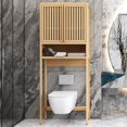 Bamboo Over The Toilet Storage Cabinet & Over Toilet Bathroom Organizer ...