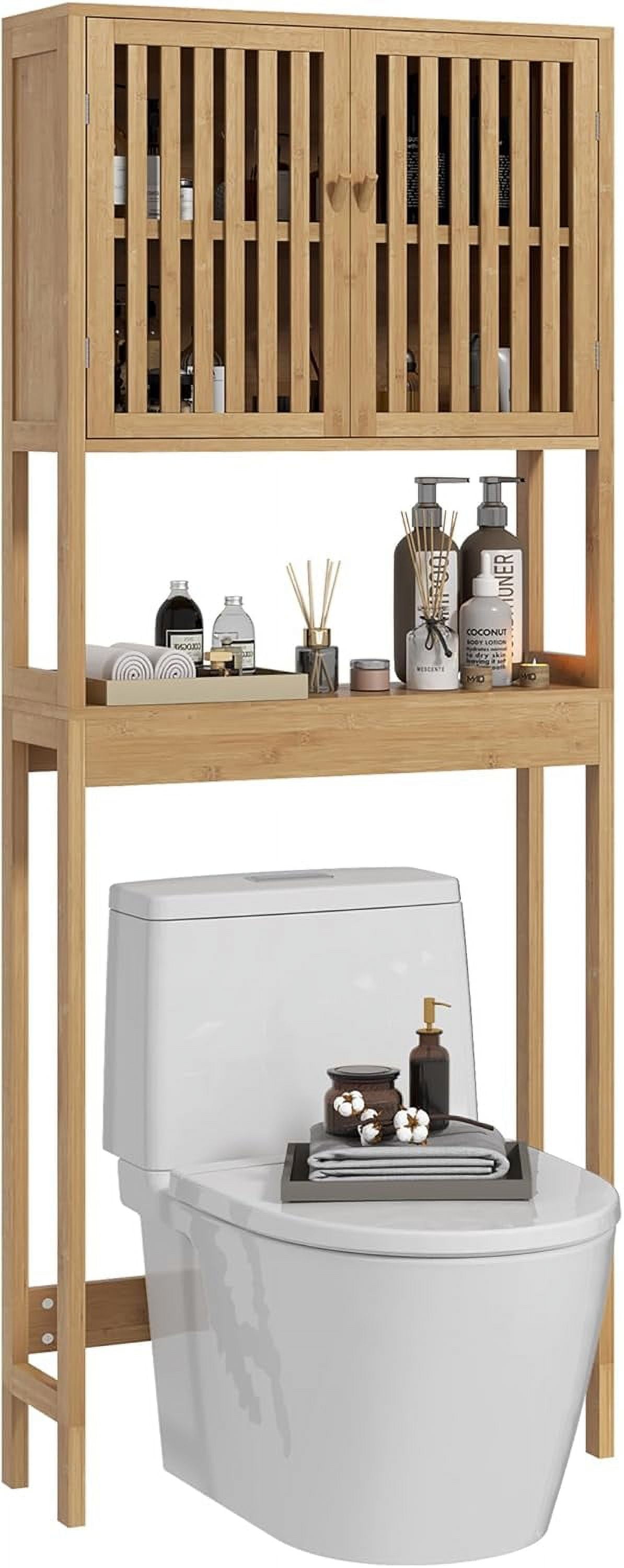 Bamboo Over The Toilet Storage Cabinet, Over Toilet Bathroom Organizer ...