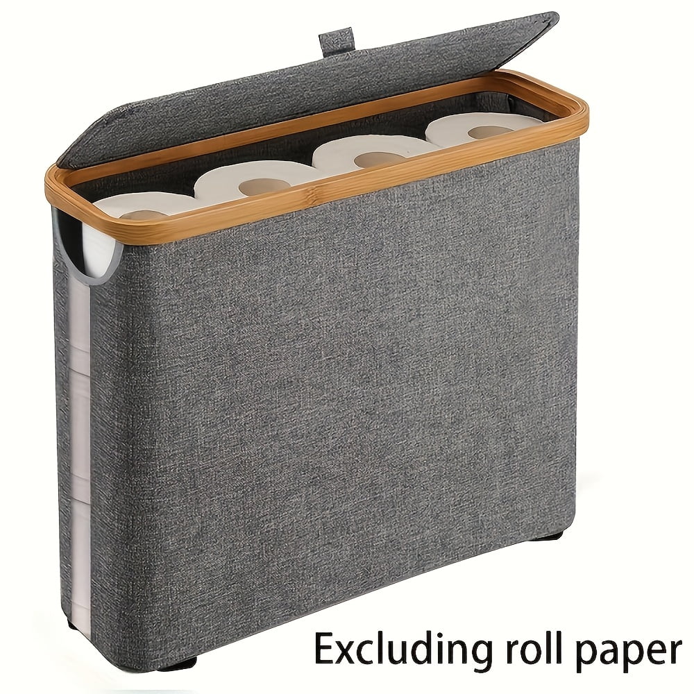 Bamboo Oxford Cloth Paper Towel Basket - 9-12 Rolls Dustproof Bathroom ...