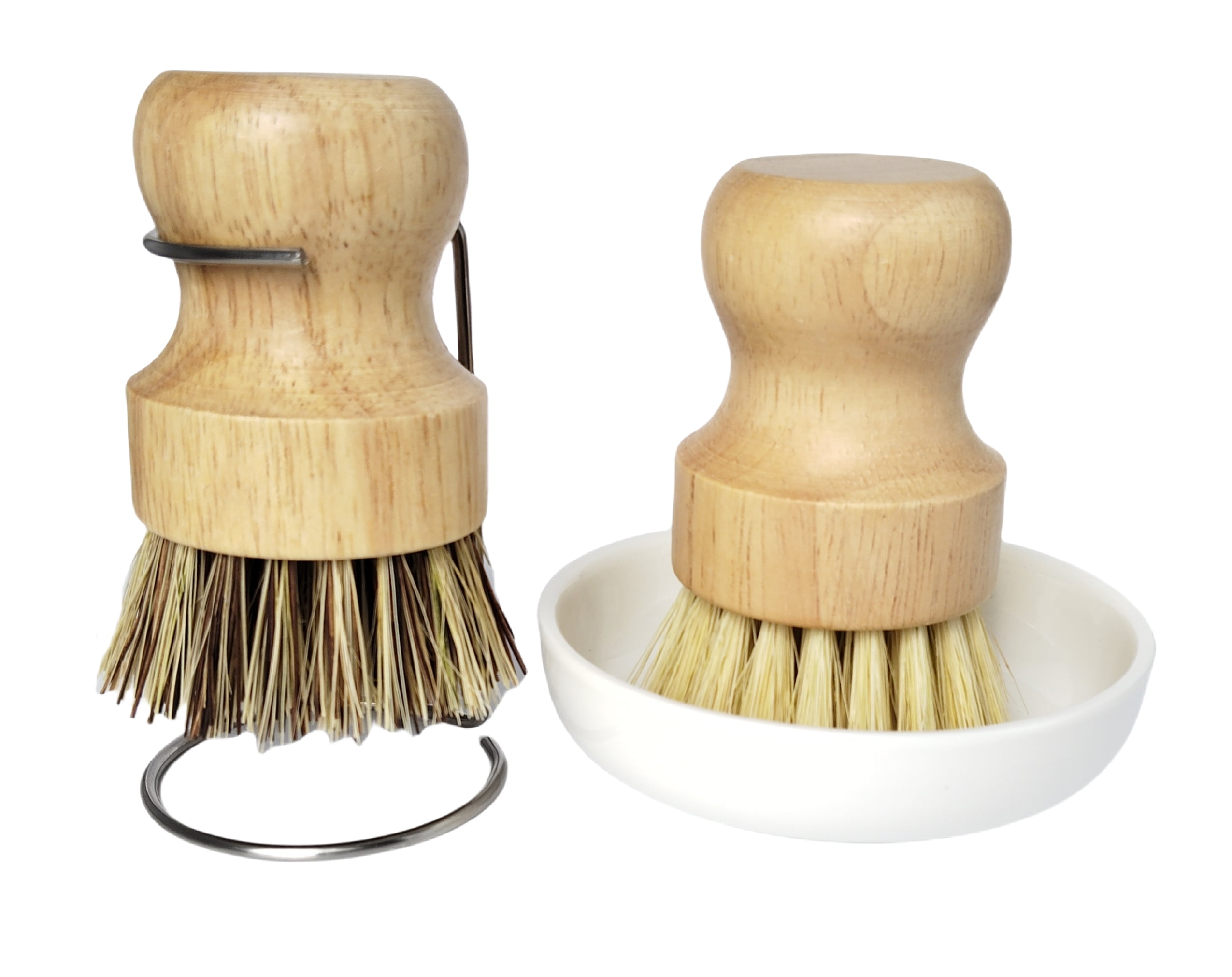 Bamboo Palm Pot Brush.Kitchen Mini Round Dish Brush,Natural Scrub Brush ...