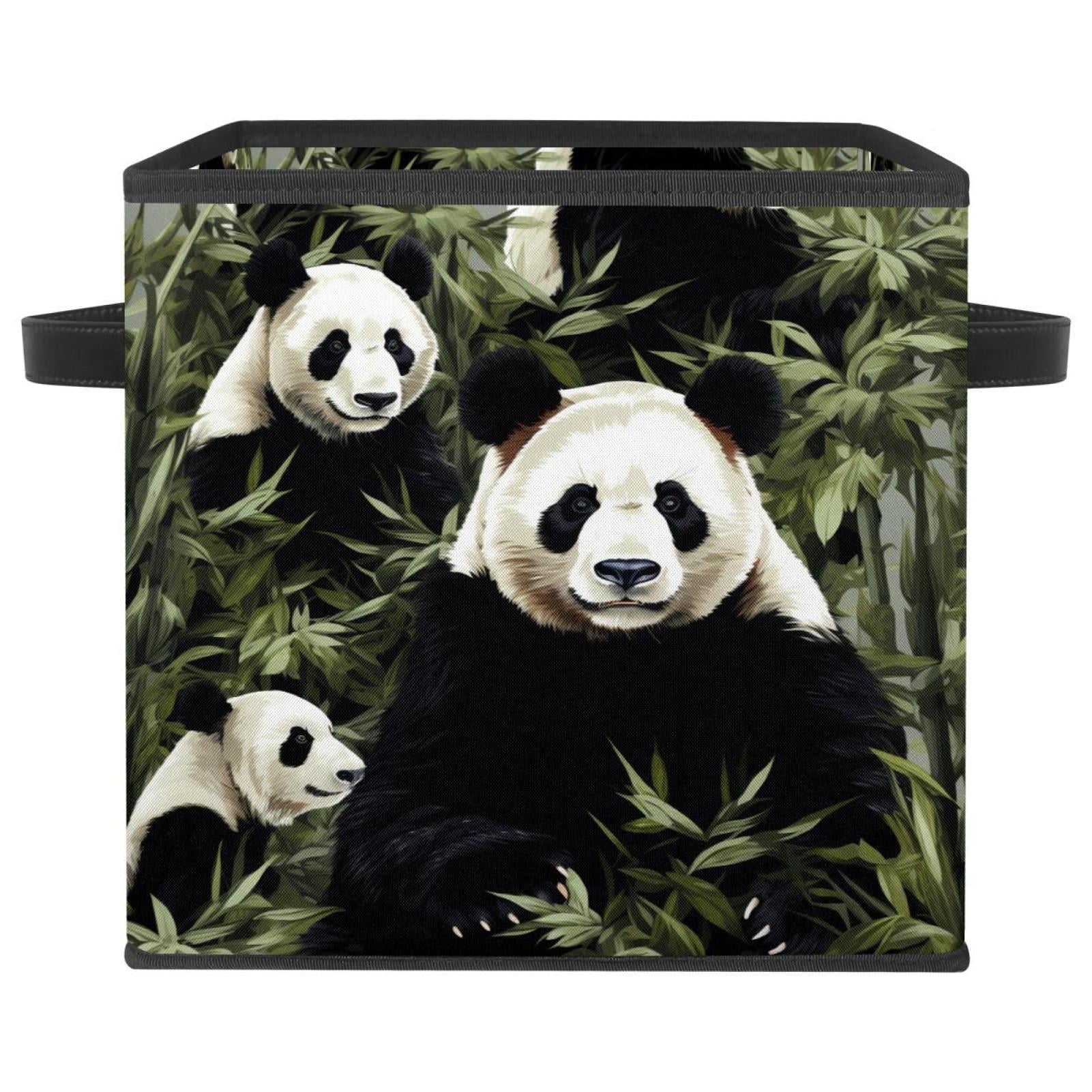 Bamboo Panda Storage Bins, Extra Large Closet Storage Cube for ...