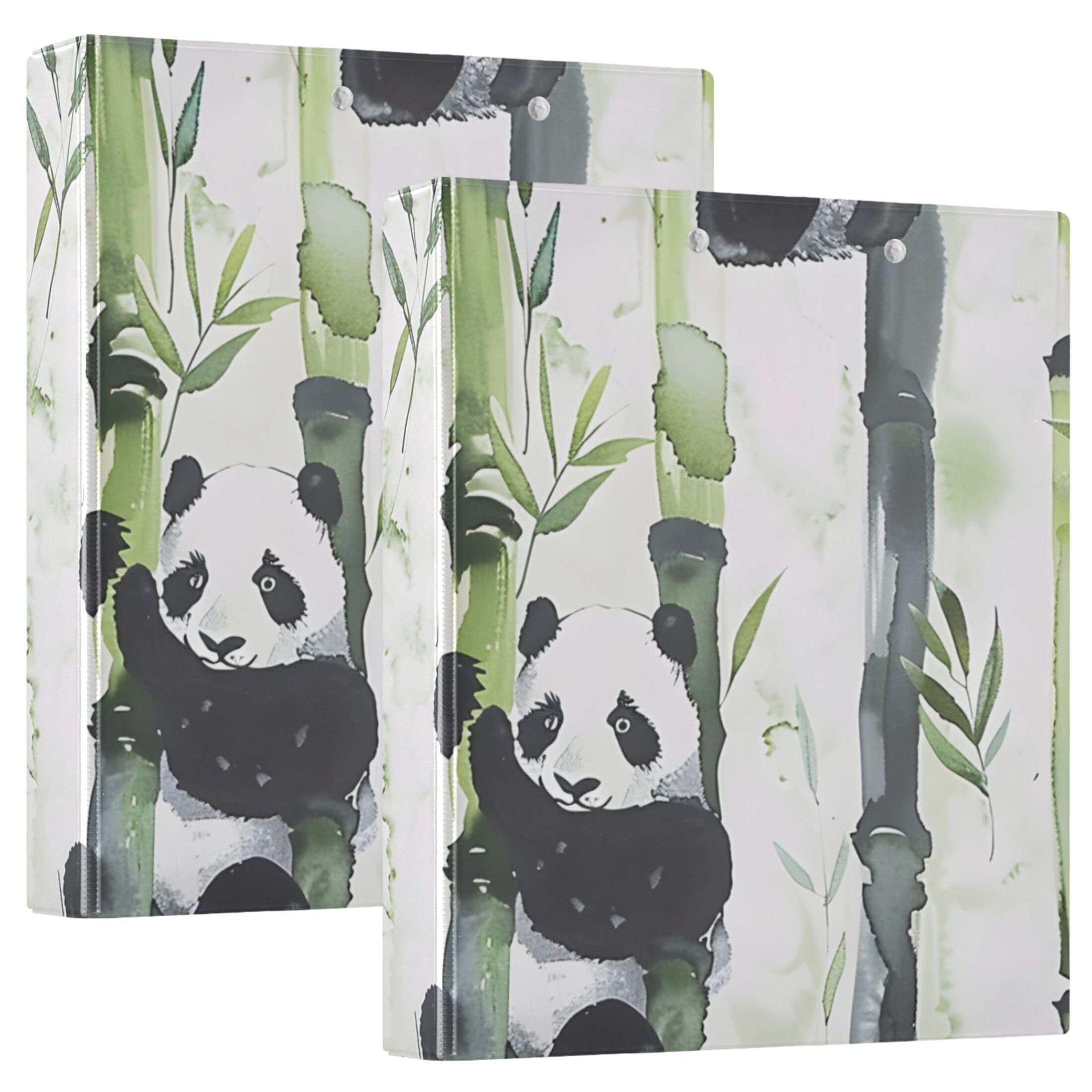 Bamboo Pandas 3 Ring Binders 1.5 inch Hardcover File Folders with ...