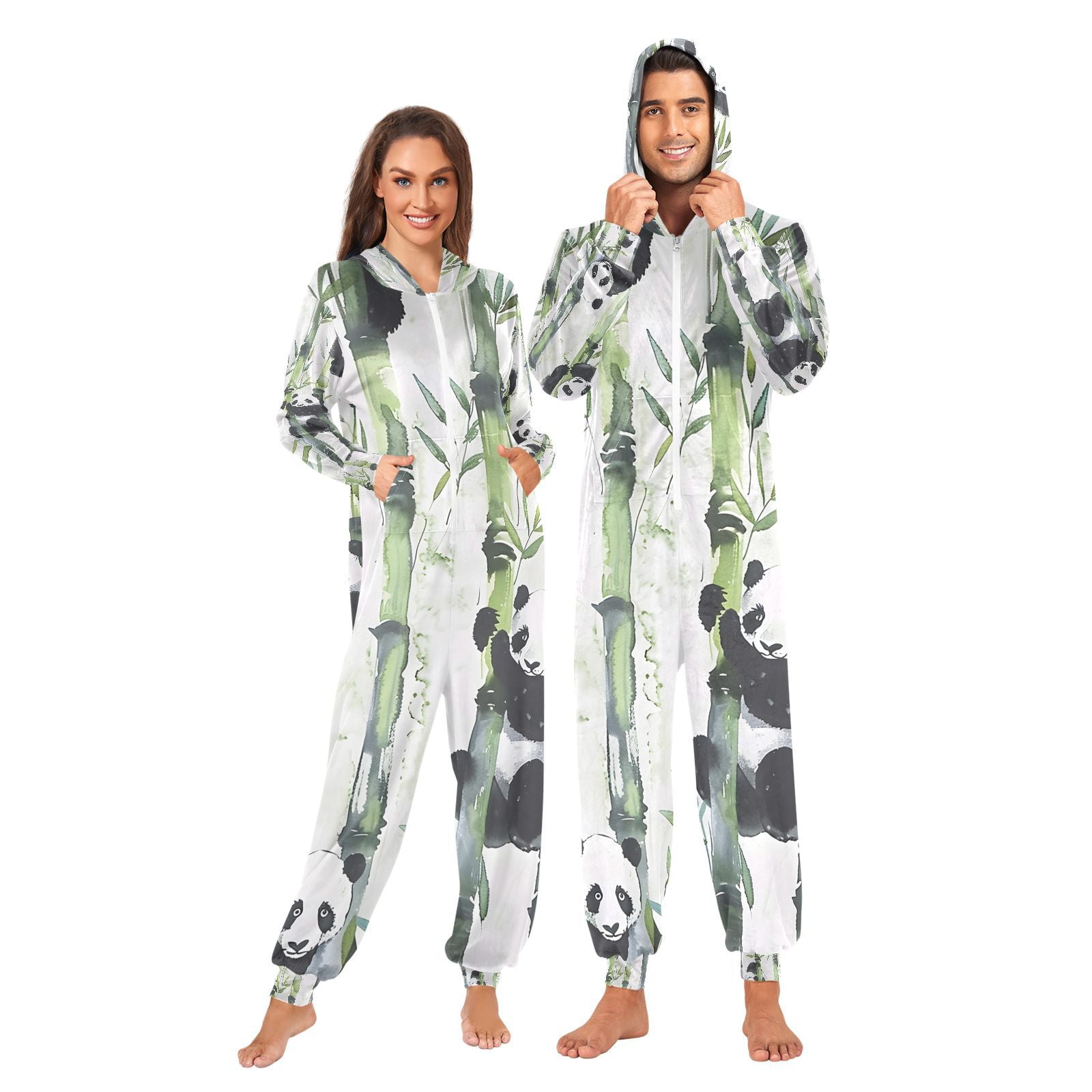 Bamboo Pandas Adult Onesie Pajamas Slim Fit Christmas One Piece Suit ...