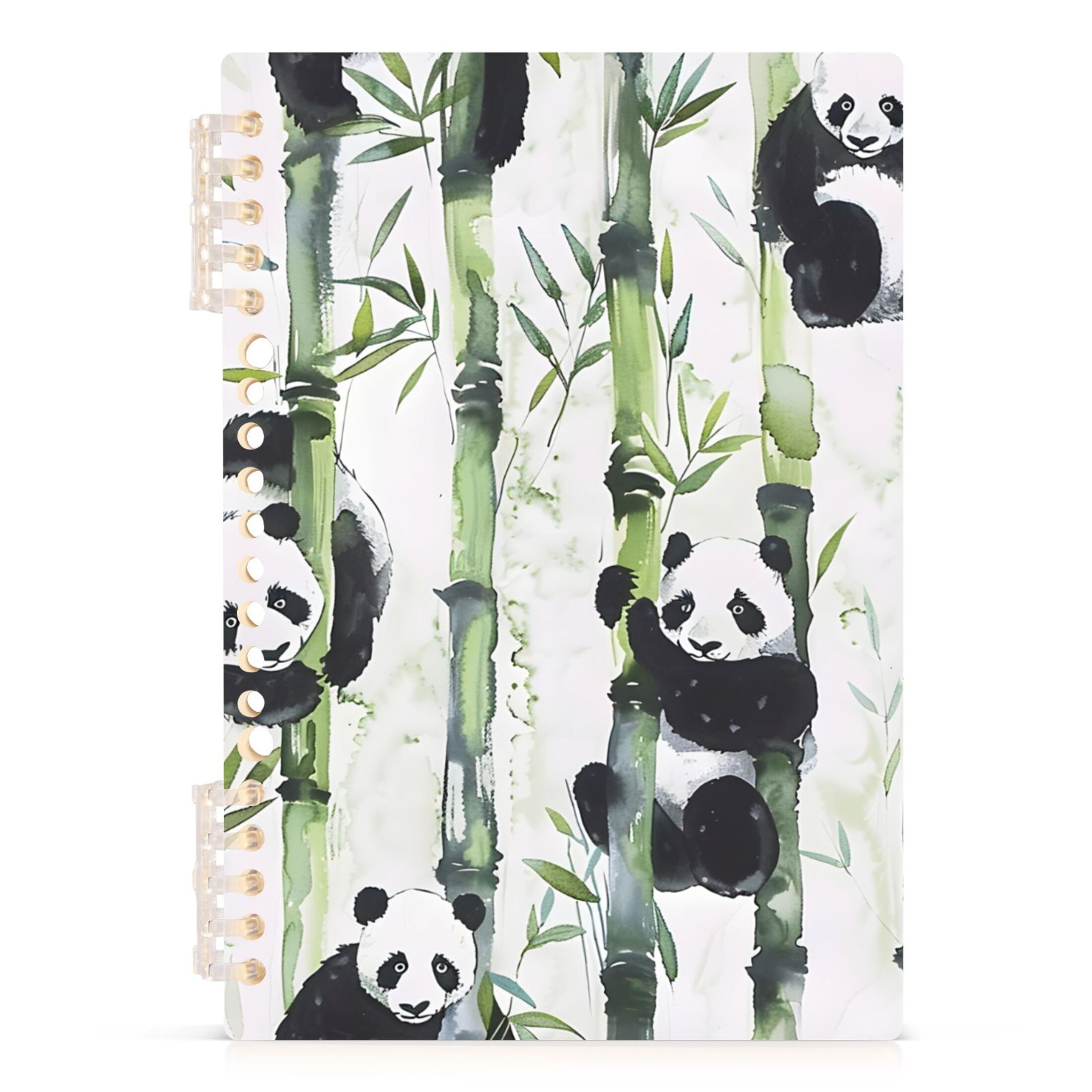 Bamboo Pandas Ring Binder Notebook Journey Note Diary College Ruled ...