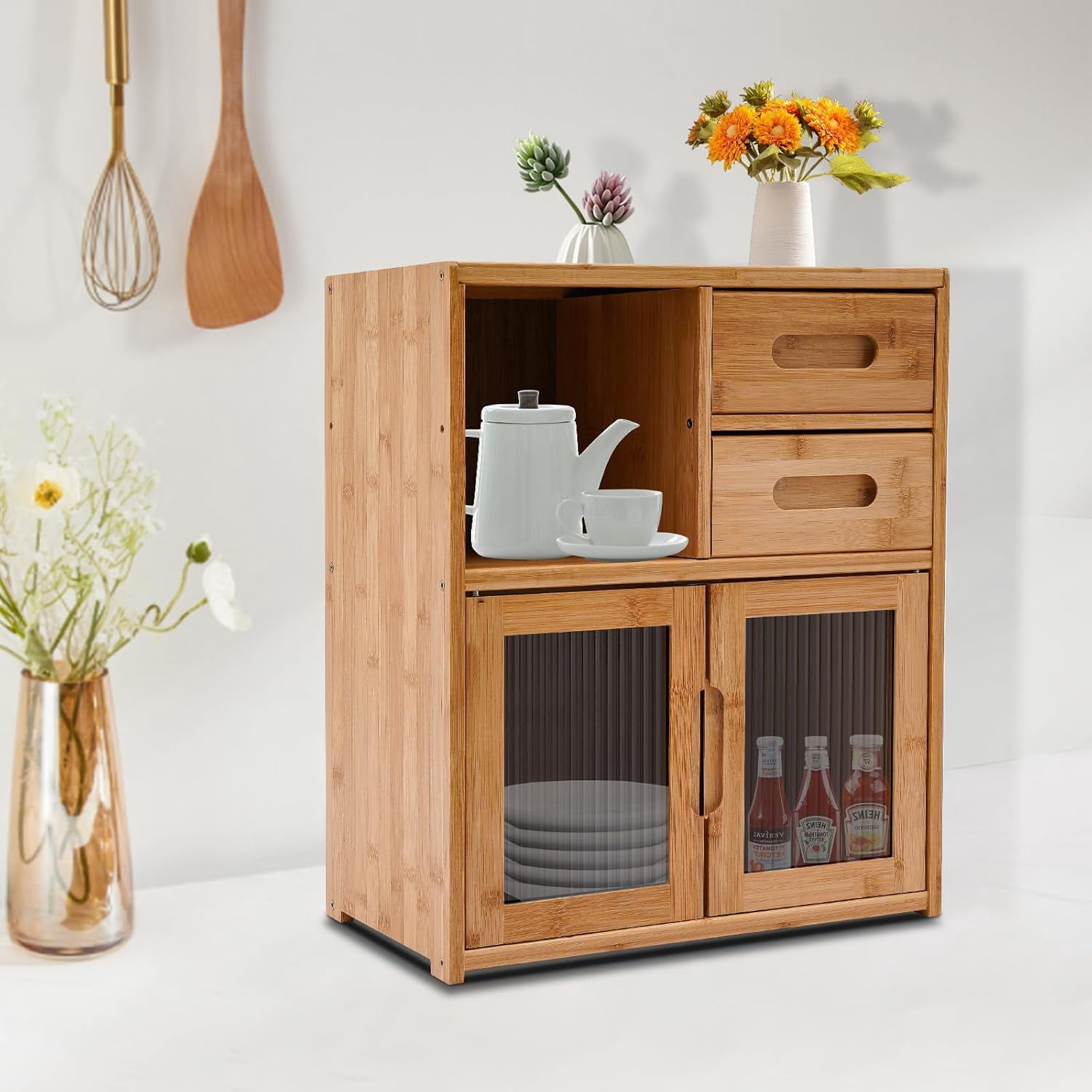 Bamboo Pantry, Small Countertop Cabinet for Kitchen - Walmart.com