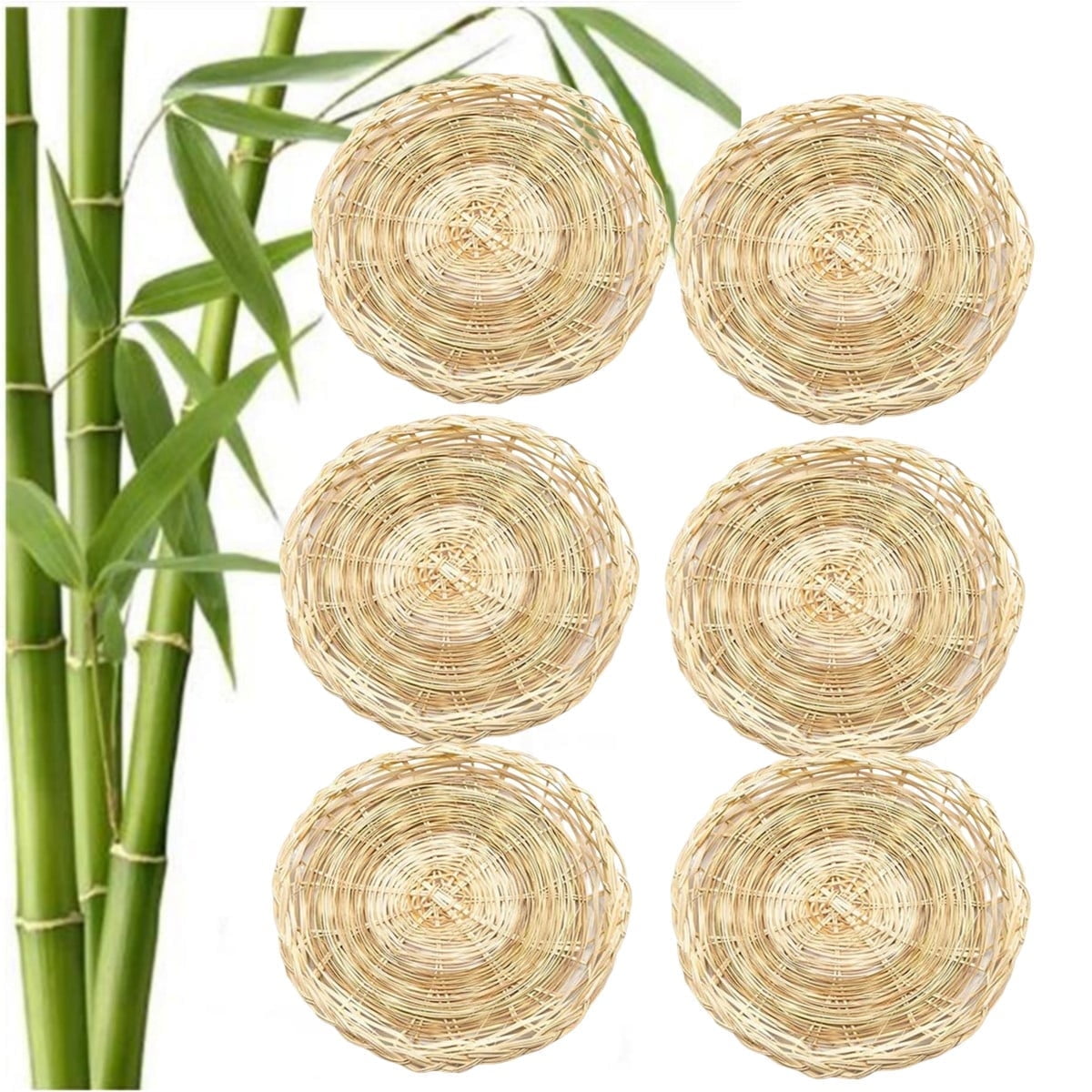 Woven Bamboo Paper Plates Holder, 10in Round Paper Plate Holder ...