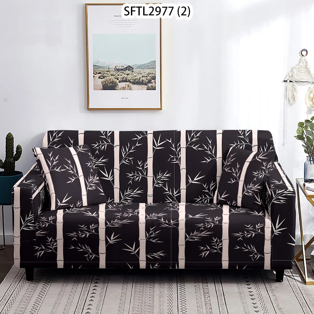 Bamboo Pattern Sofa Cover Cover New Solid 1/2/3/4-Seater Slipcovers ...