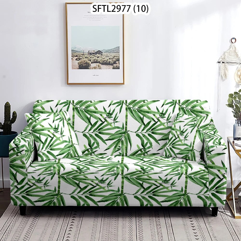 Bamboo Pattern Sofa Cover Cover New Solid 1/2/3/4-Seater Slipcovers ...