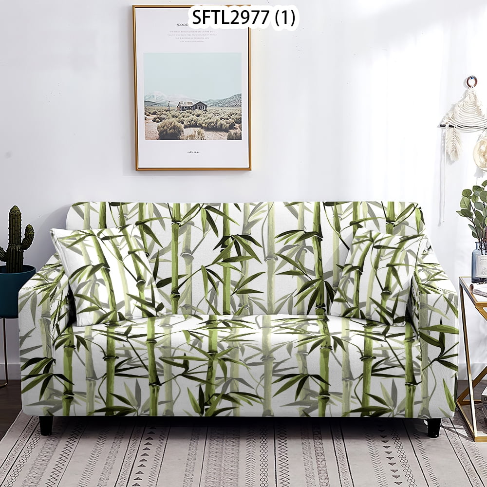 Bamboo Pattern Sofa Cover Cover New Solid 1/2/3/4-Seater Slipcovers ...