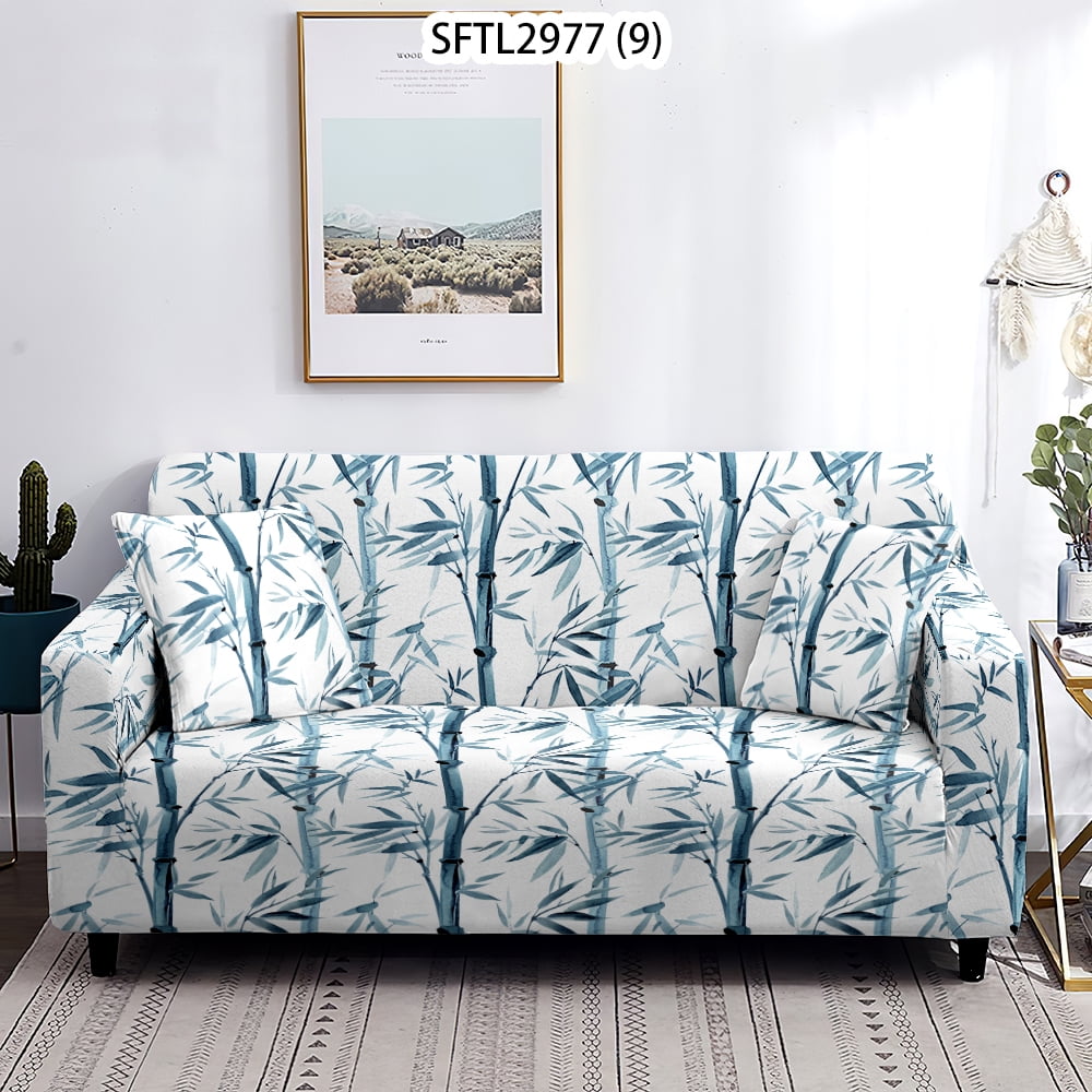 Bamboo Pattern Sofa Cover Cover New Solid 1/2/3/4-Seater Slipcovers ...