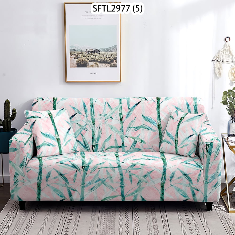 Bamboo Pattern Sofa Cover Cover New Solid 1/2/3/4-Seater Slipcovers ...