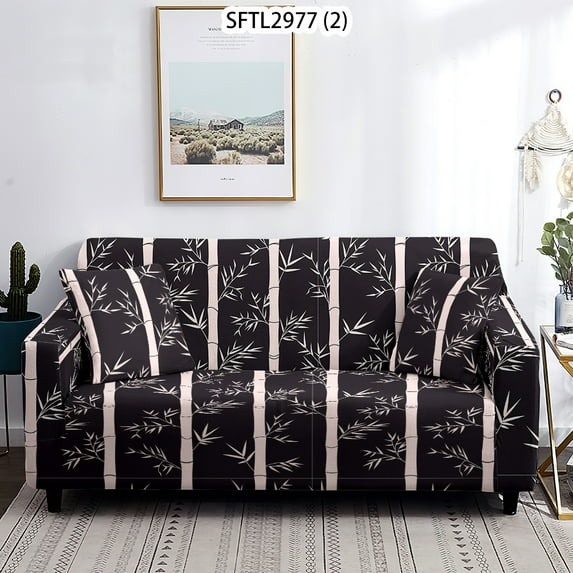 Bamboo Pattern Sofa Cover Cover New Solid 1/2/3/4-Seater Slipcovers ...