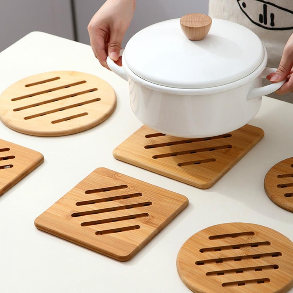 Bamboo Placemat Round/ Square Hollowed-out Dining Table Insulation Mat ...