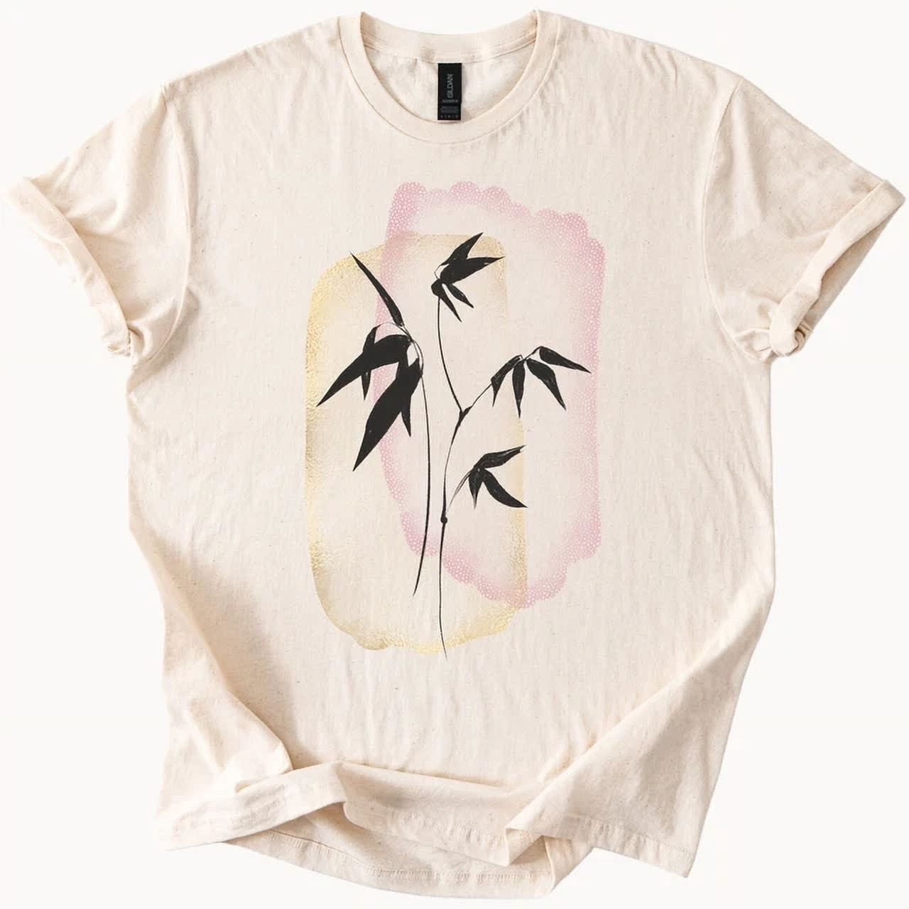 Bamboo Plant Graphic T Shirt Asian Inspired Tee - Walmart.com
