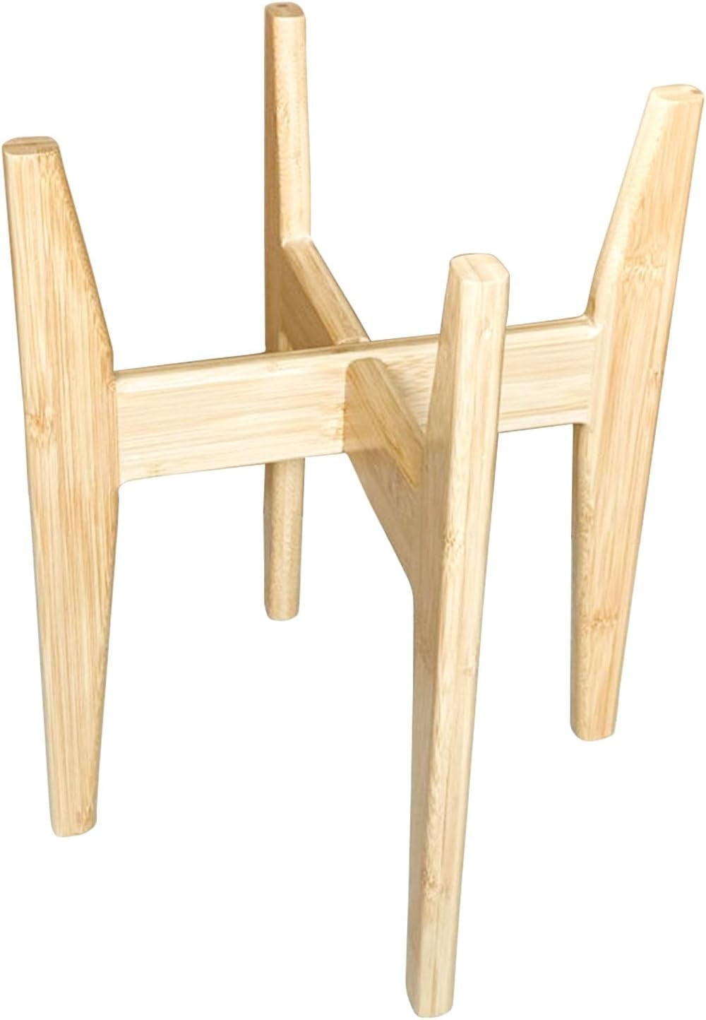 Bamboo Plant Holder Stand, Wood Cross Plant Stand Indoor Corner, Water ...