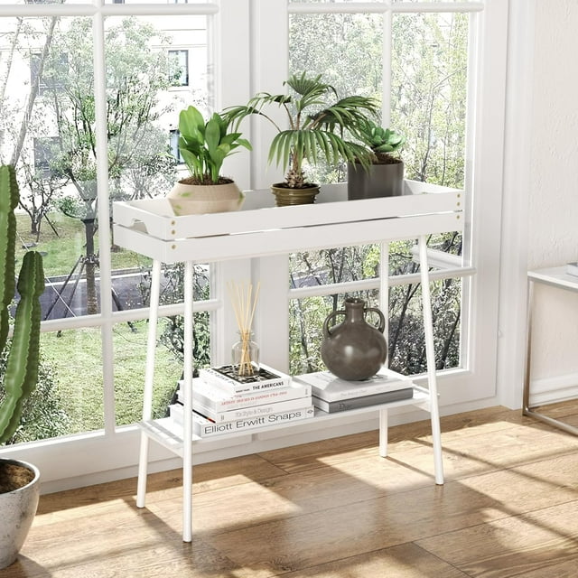 Bamboo Plant Stand Indoor, 2 Tier Small Plant Table, Tall Plant Stand ...